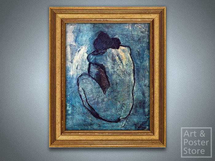 Second Life Marketplace - Pablo Picasso - Blue Nude | Gold Ornate Frame